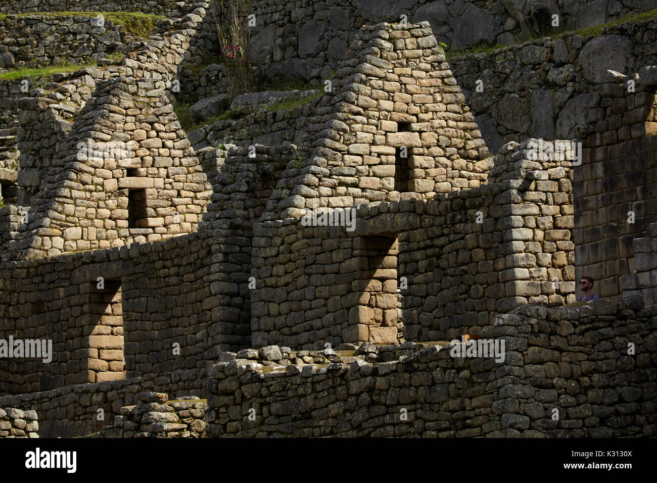 Houses at Machu Picchu 15th century Inca ruins (World Heritage Site ...