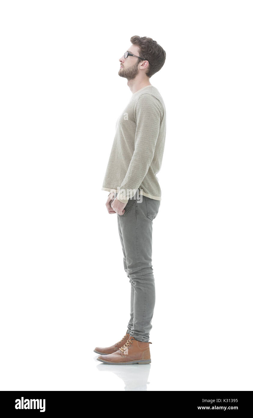 Side view . confident young man Stock Photo - Alamy