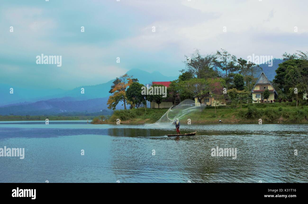 Selorejo lake tourist destination, in Malang Indonesia Stock Photo - Alamy