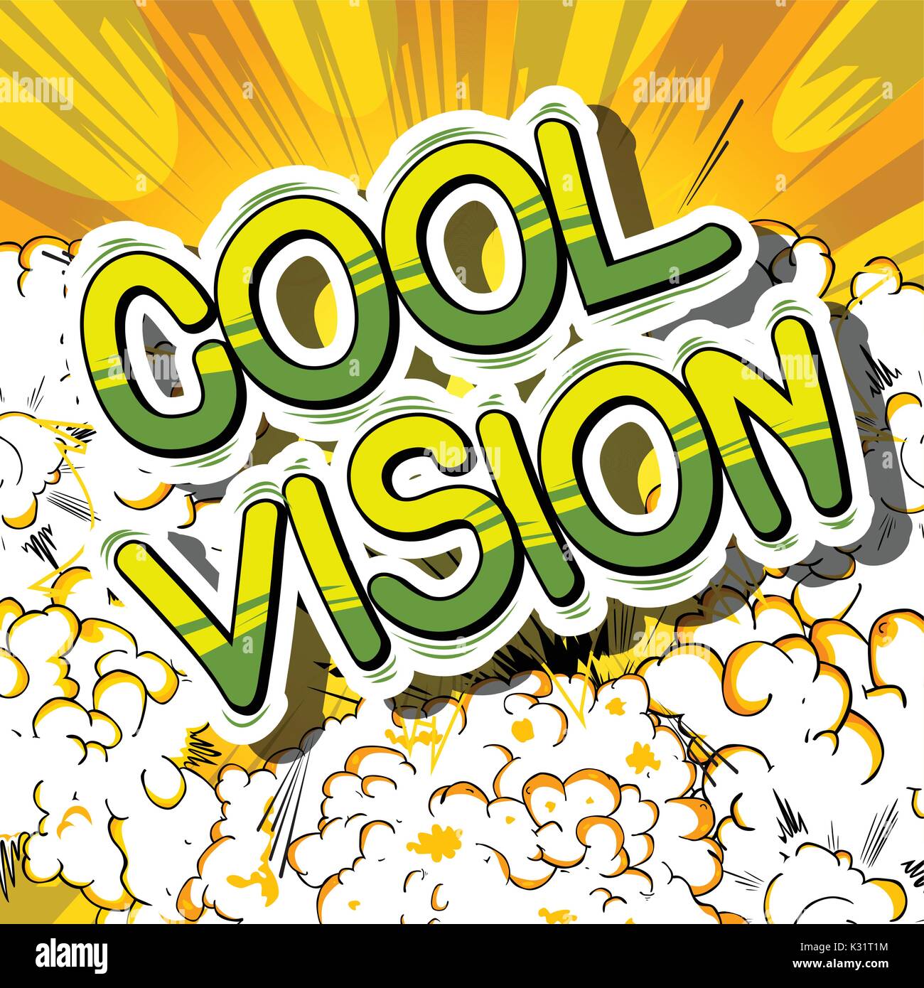 Cool Vision - Comic book word on abstract background Stock Vector Image ...