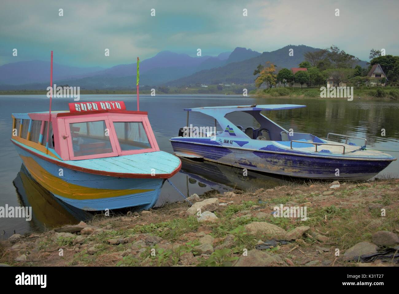 Selorejo lake tourist destination, in Malang Indonesia Stock Photo - Alamy