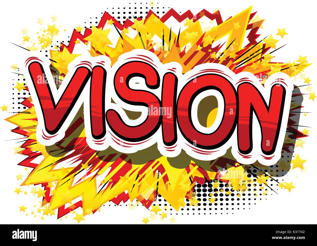 Vision - Comic book word on abstract background Stock Vector Image ...