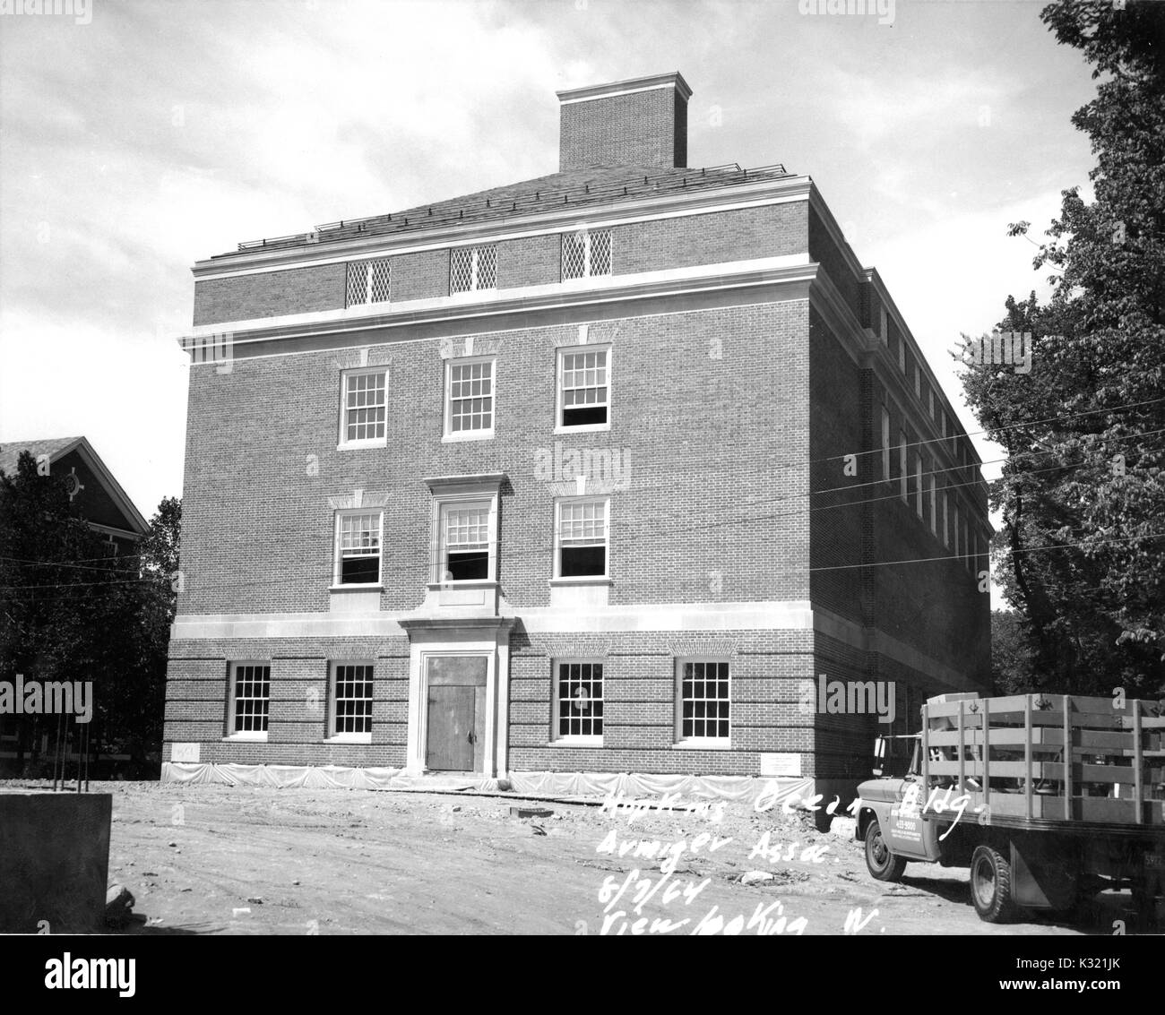Exterior of Macaulay Hall, an academic building on the Homewood campus ...