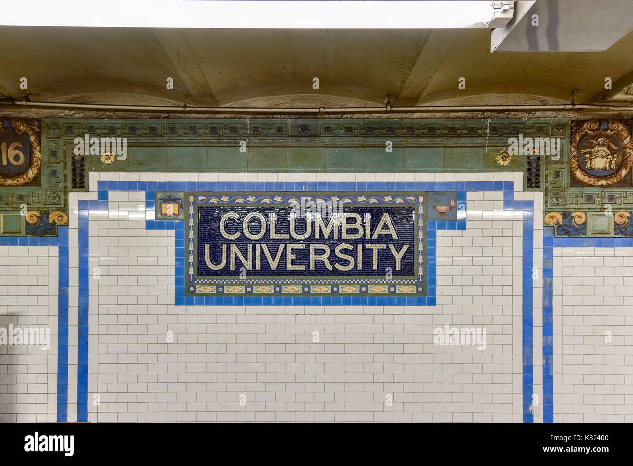 New York City - August 19, 2017: 116th Street Subway Station, Columbia ...