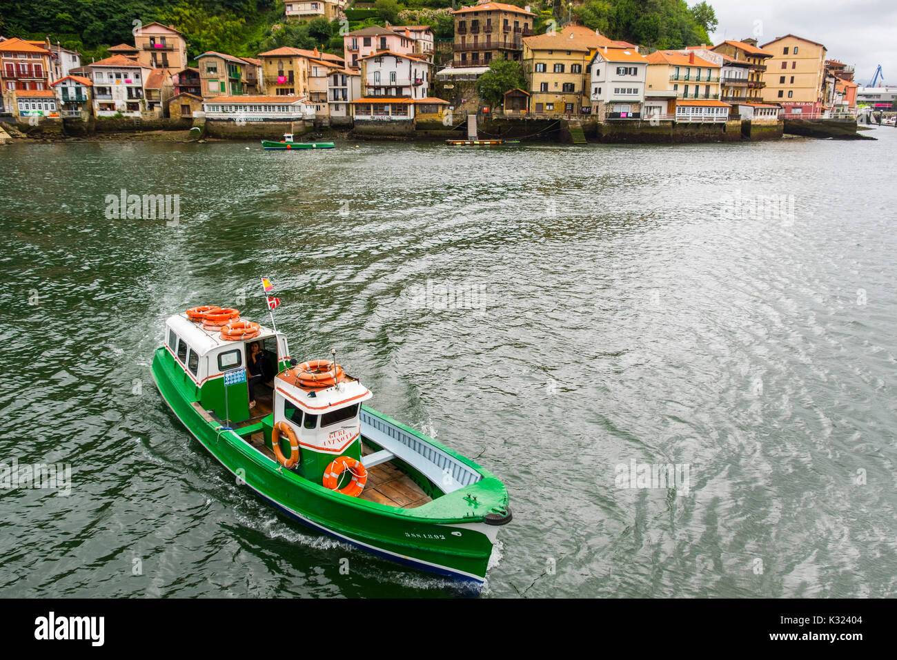 Boat crossing from Pasajes de San Pedro to Pasaia Donibane. Fishing ...