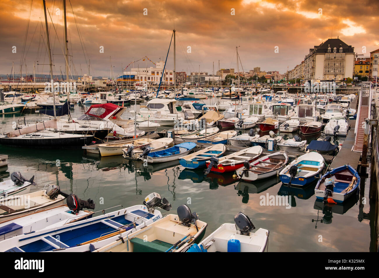 Puerto Chico marina port at sunset. Santander, Cantabrian Sea ...
