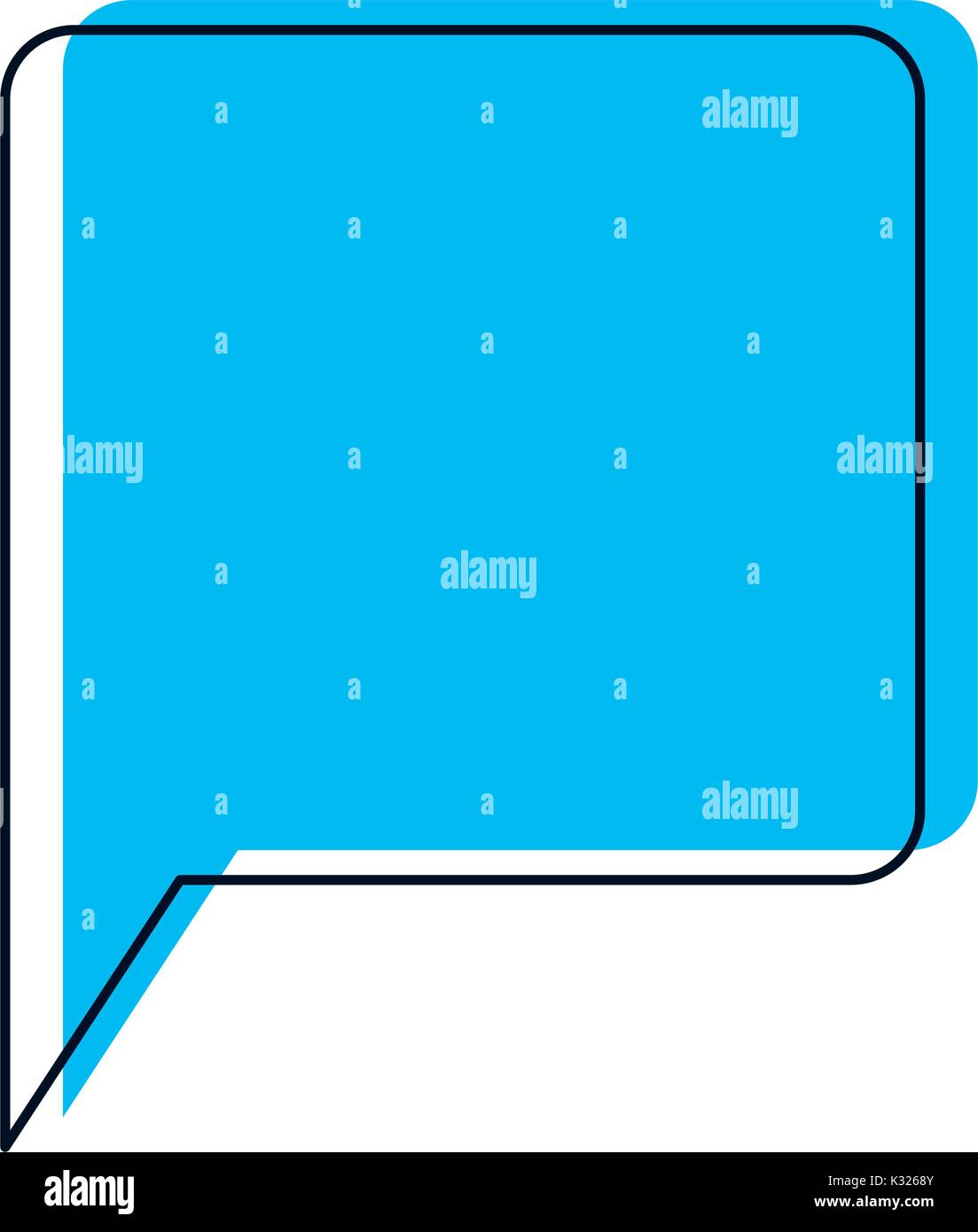 square speech with tail blue watercolor silhouette Stock Vector Image ...