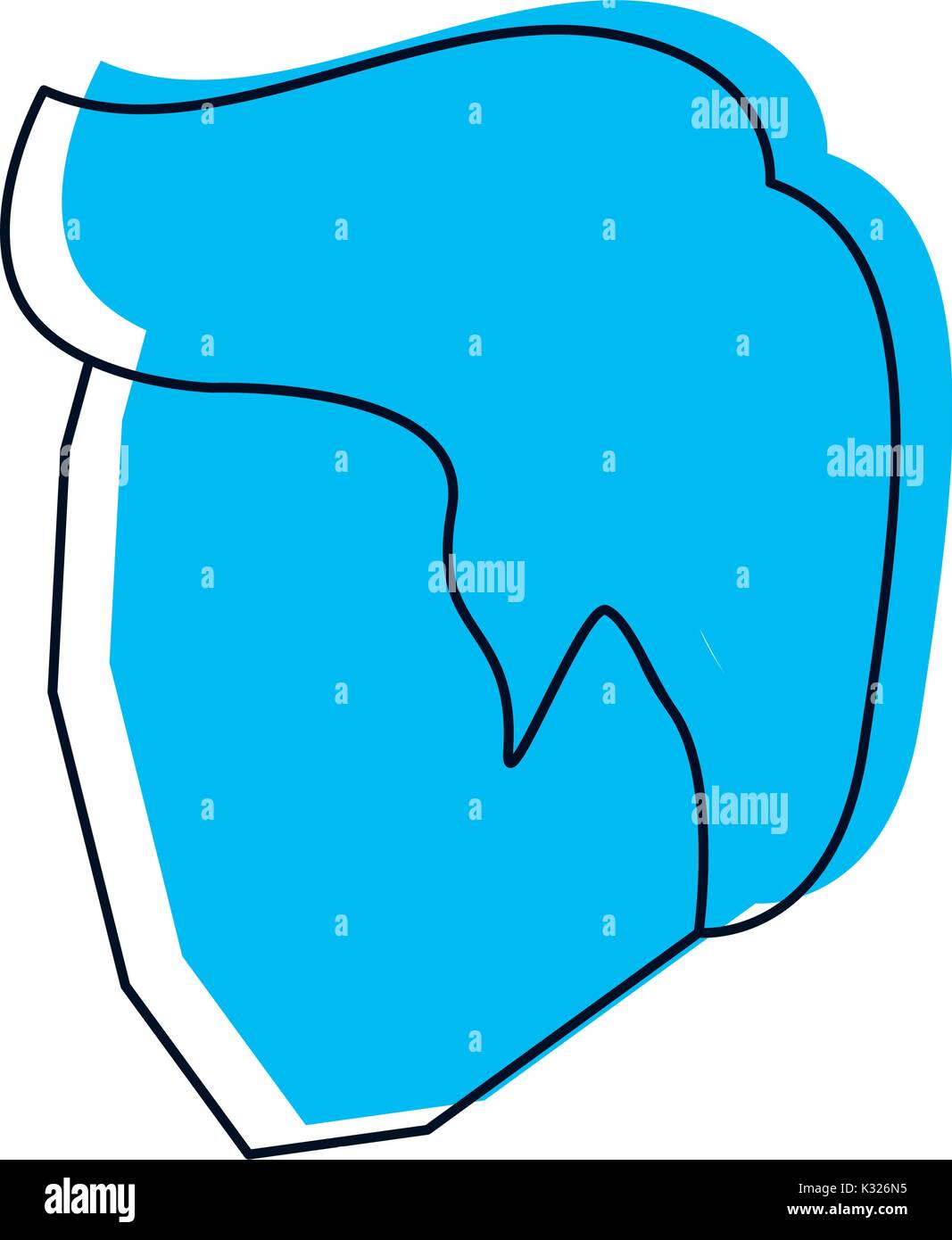 man head faceless with short hair blue watercolor silhouette Stock ...
