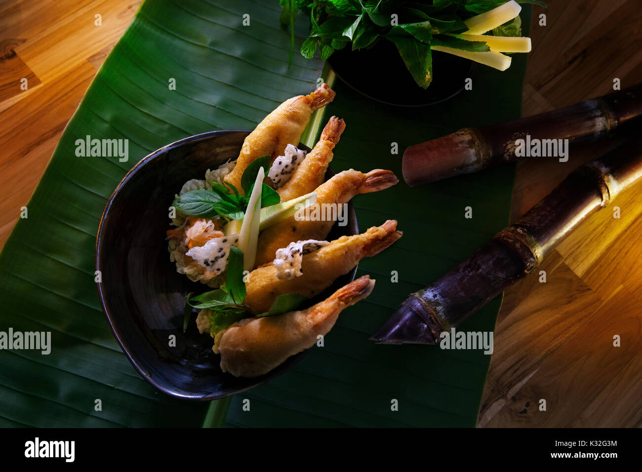 Vietnamese style deep fried prawn rolls Stock Photo - Alamy