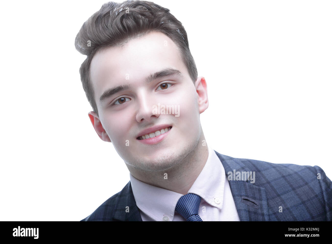 closeup of face of young employee Stock Photo - Alamy