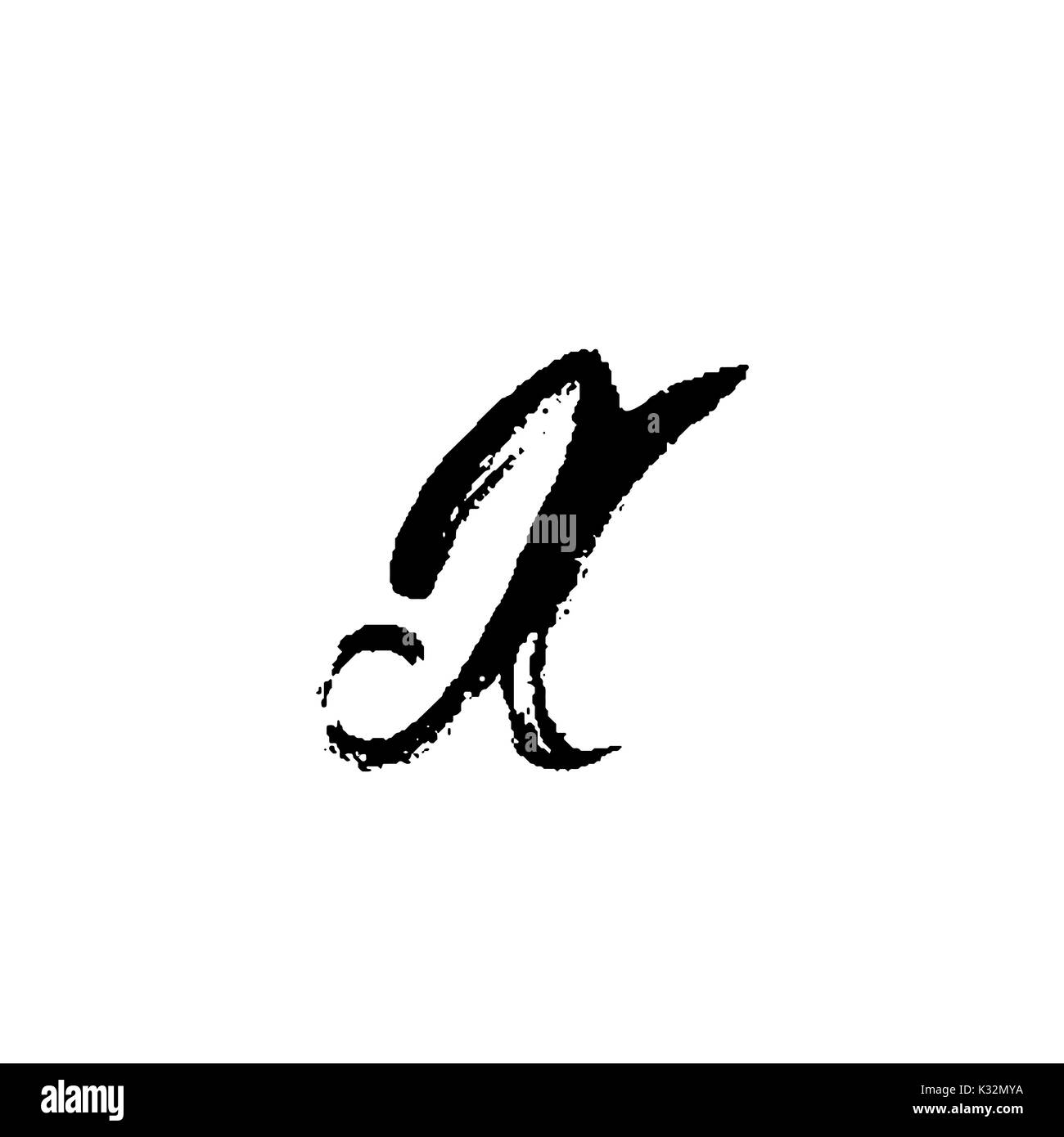 Letter X. Handwritten by dry brush. Rough strokes font. Vector ...