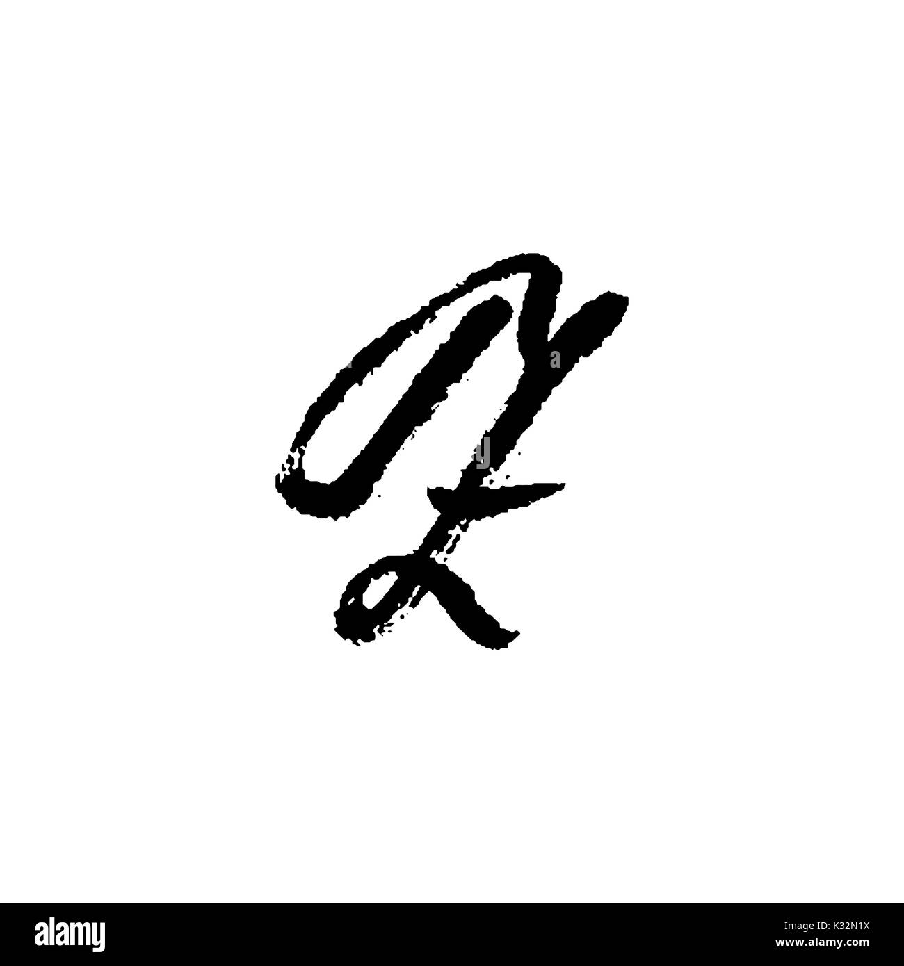 Letter Z. Handwritten by dry brush. Rough strokes font. Vector ...