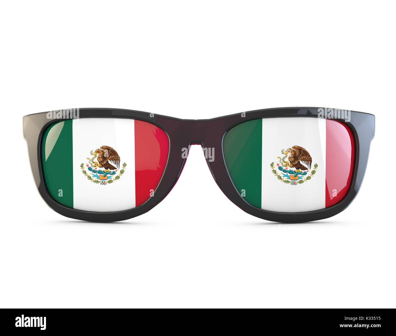 Mexico flag sunglasses. 3D Rendering Stock Photo - Alamy