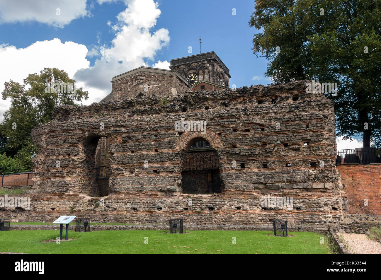 Jewry Wall, ruins of Roman Baths in Leicester Stock Photo - Alamy