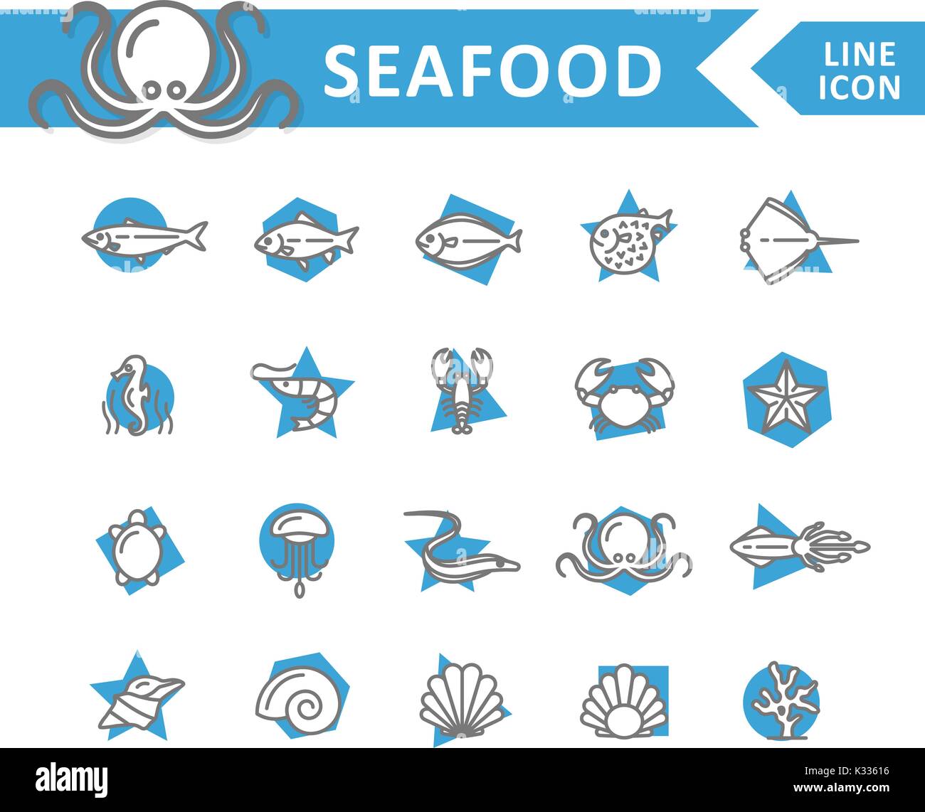 Shrimp crab jellyfish prawn Stock Vector Images - Alamy