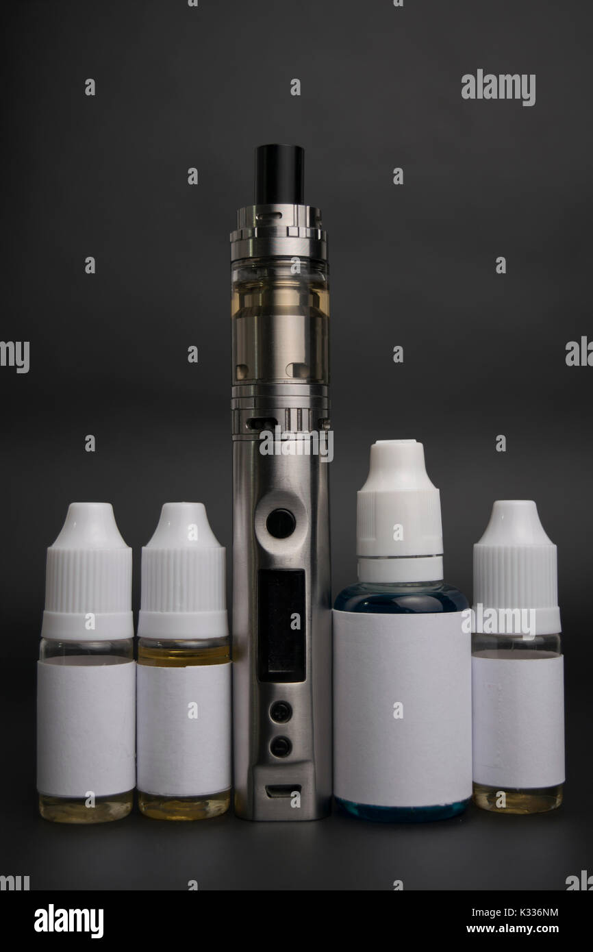 Isolated e-liquid for e cigarette or electronic cigarette with white ...