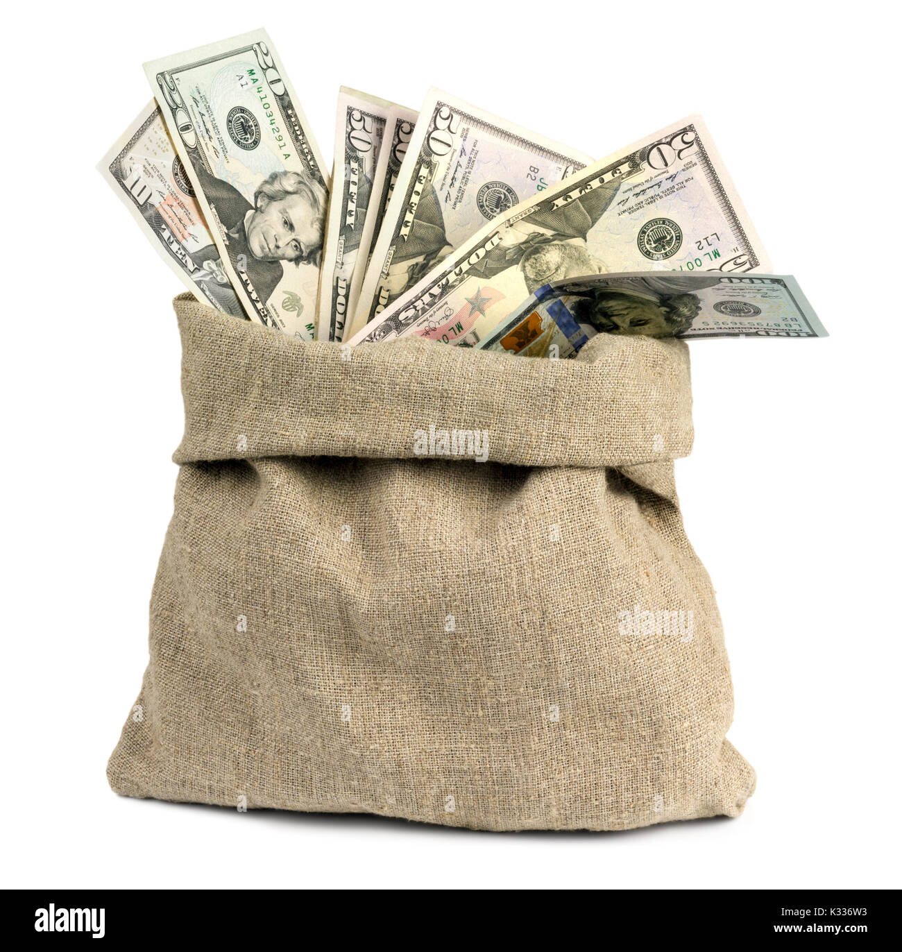 Bag of dollars hi-res stock photography and images - Alamy