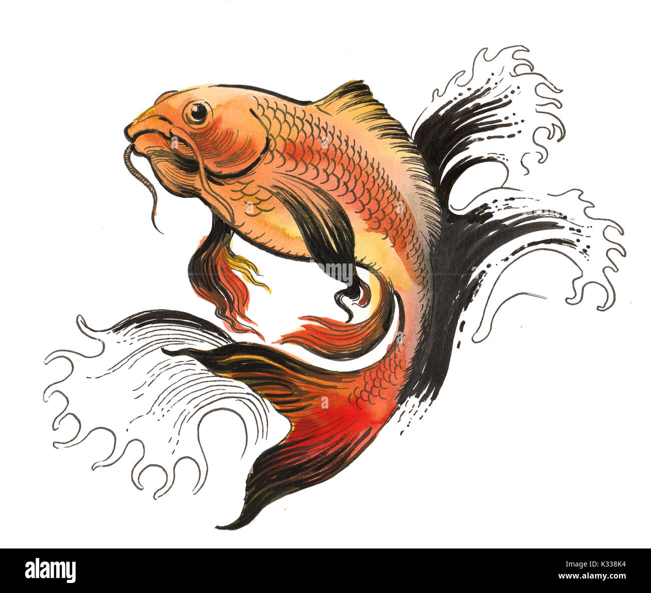 Carp fish painting Cut Out Stock Images & Pictures - Alamy