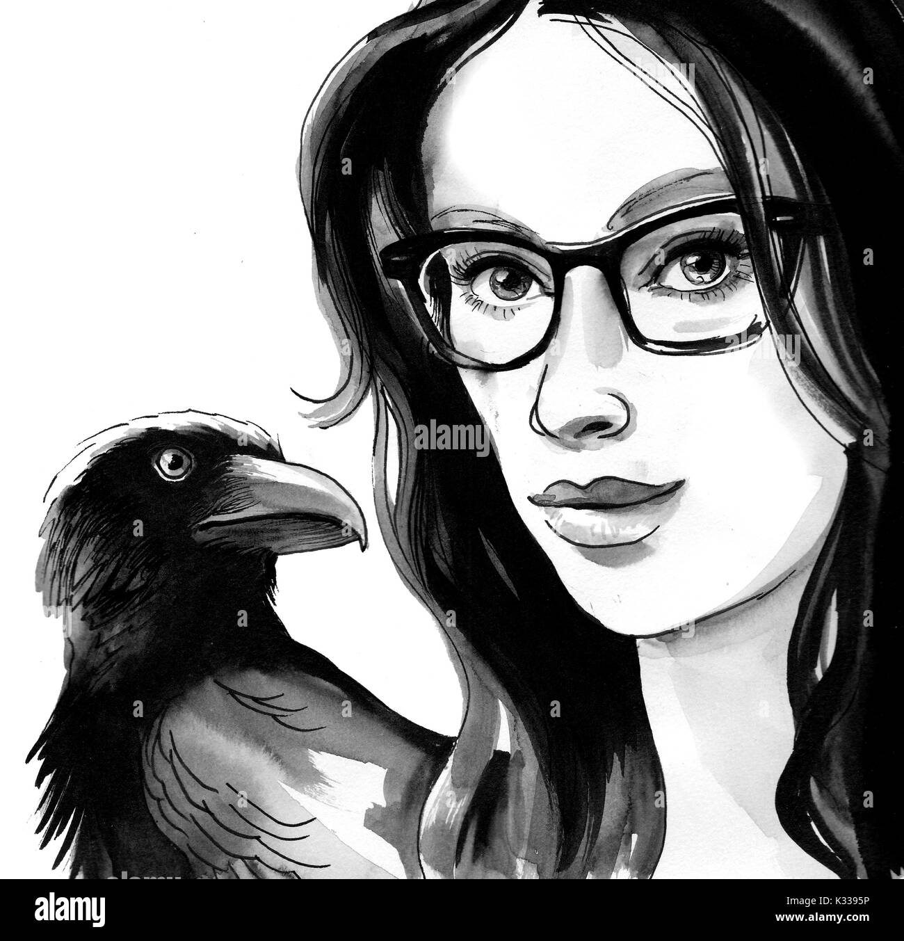 Woman crow Black and White Stock Photos & Images - Alamy