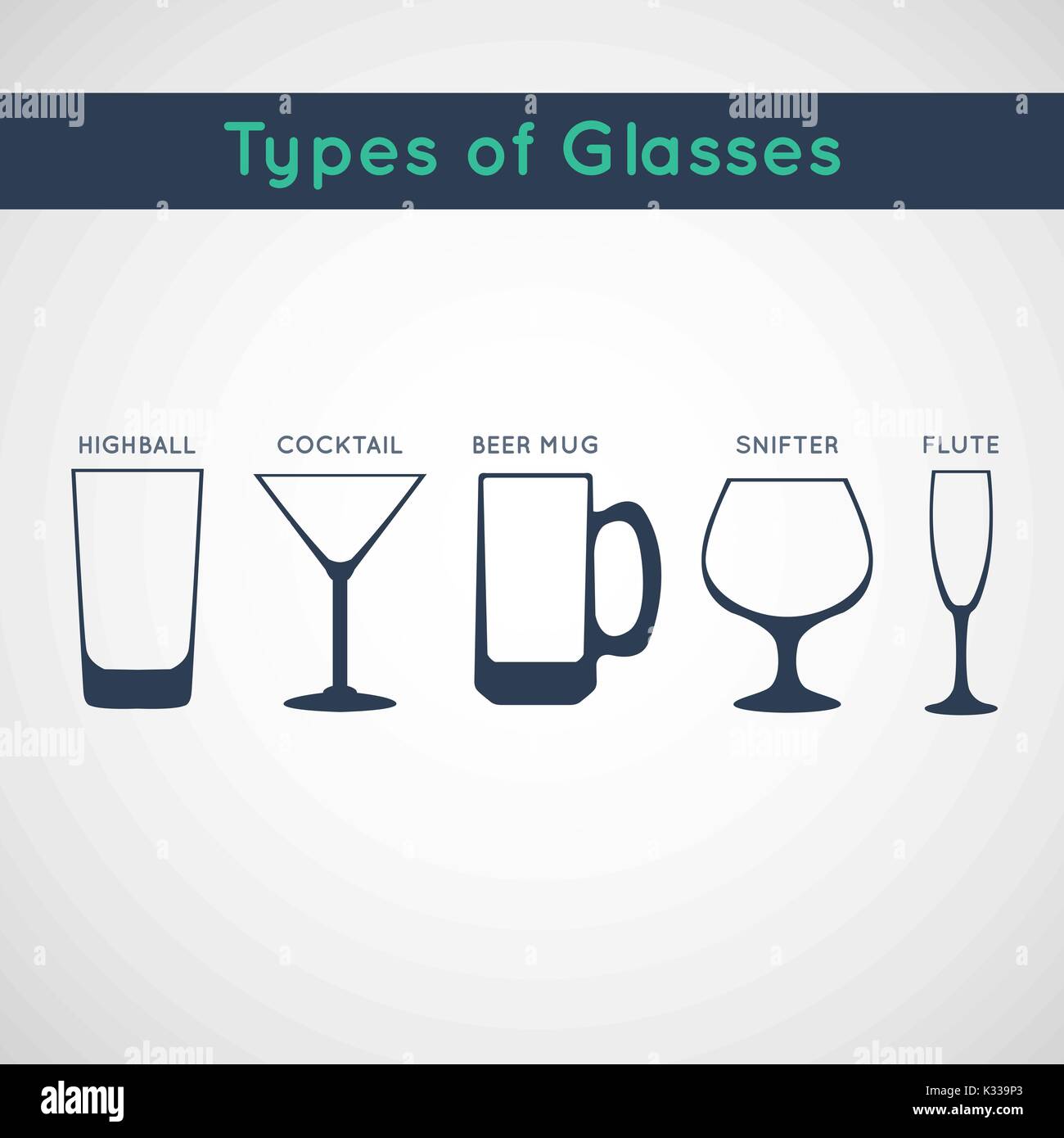 Different types glasses illustration hi-res stock photography and ...