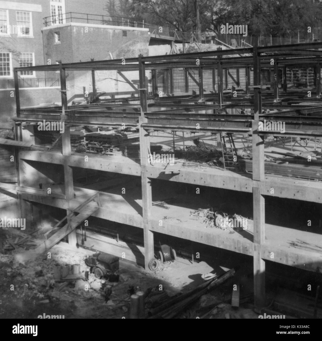 Construction site in university Black and White Stock Photos & Images ...