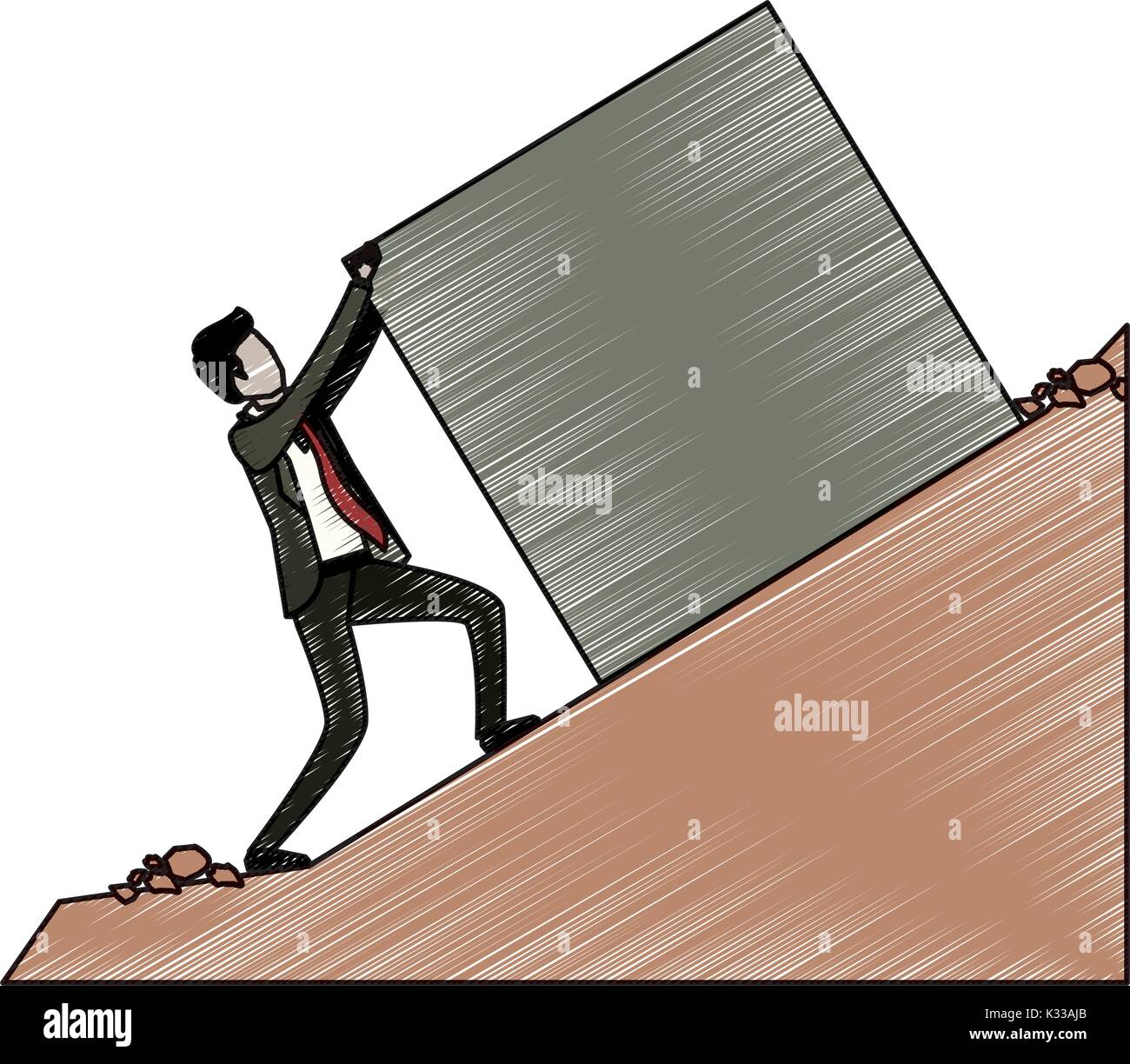 Man pushing stone Stock Vector Images - Alamy Man pushing stone Stock Vector Images - Alamy