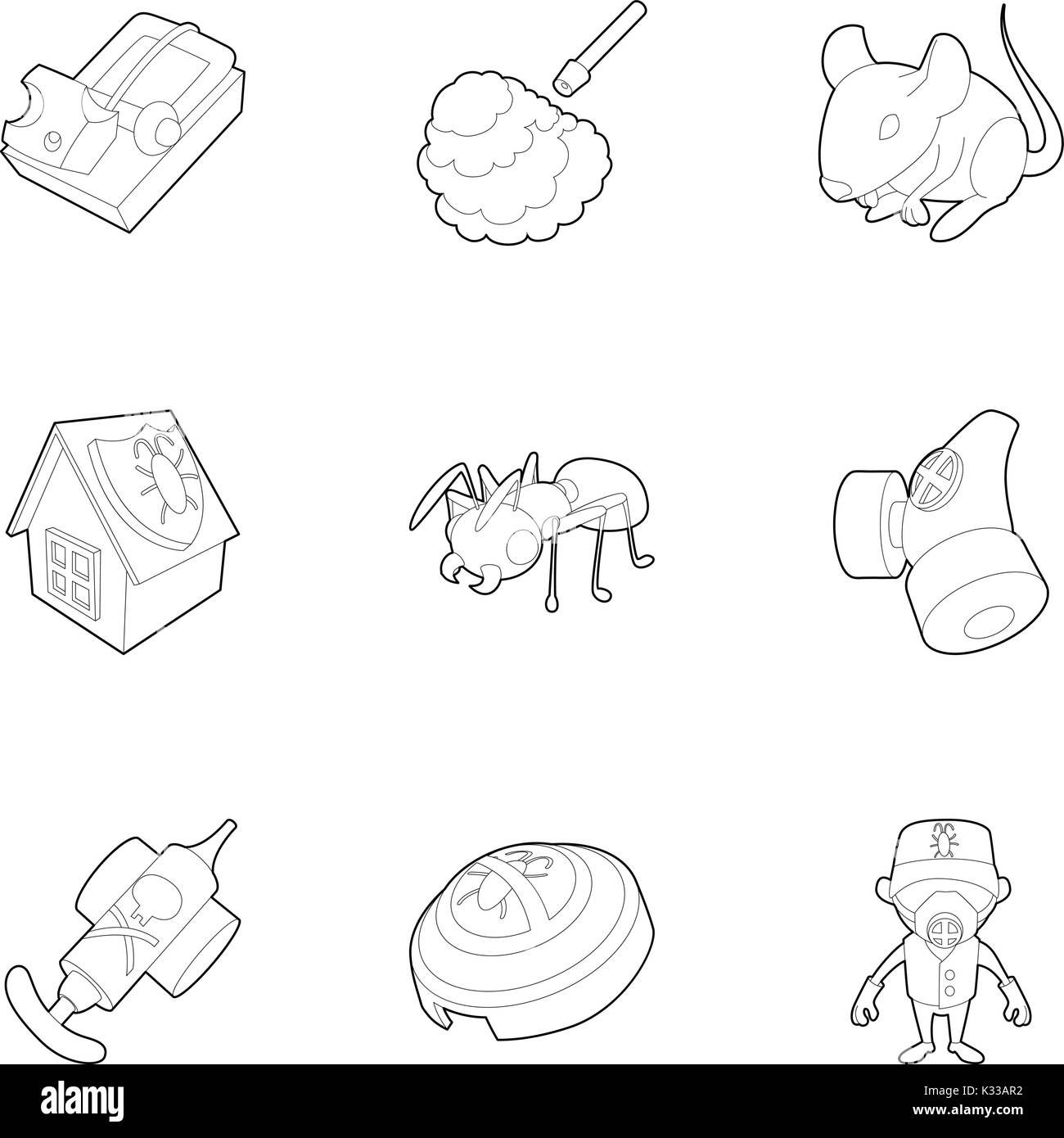 Insect control icons set, outline style Stock Vector Image & Art - Alamy