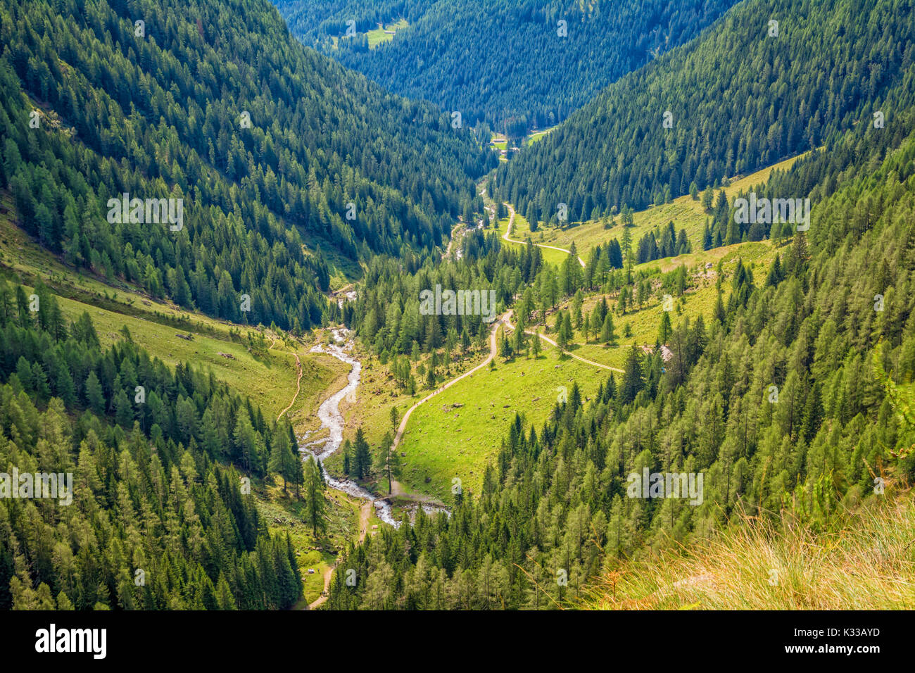 mountains landscape. Summer view of the Rabbi Valley, Trentino Alto ...