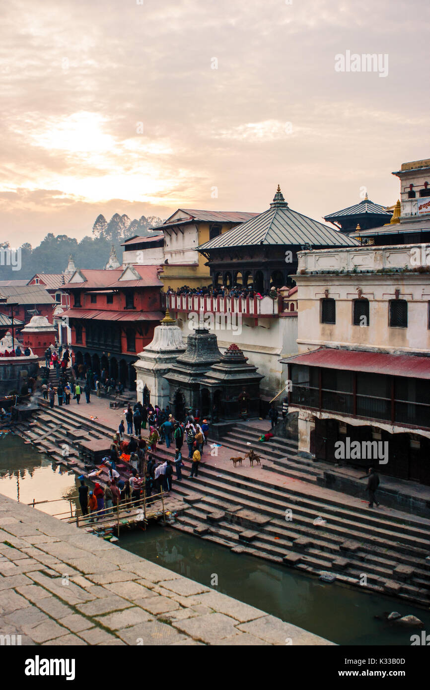 Ceremonial ghats in Pashupati nath, Kathmandu, Nepal Stock Photo - Alamy