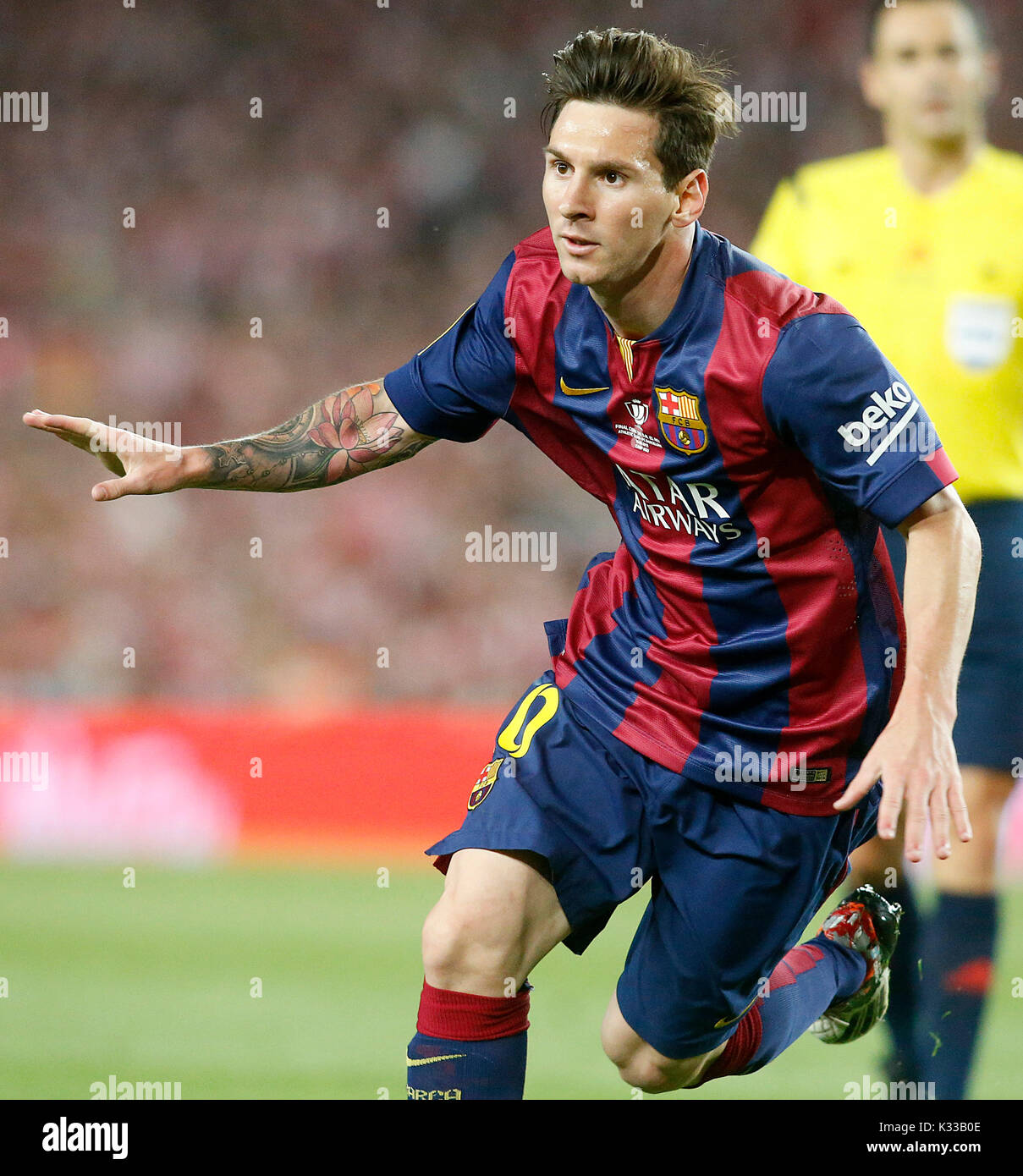 FC Barcelona Leo Messi. The Argentine player is a soccer star in Spain ...