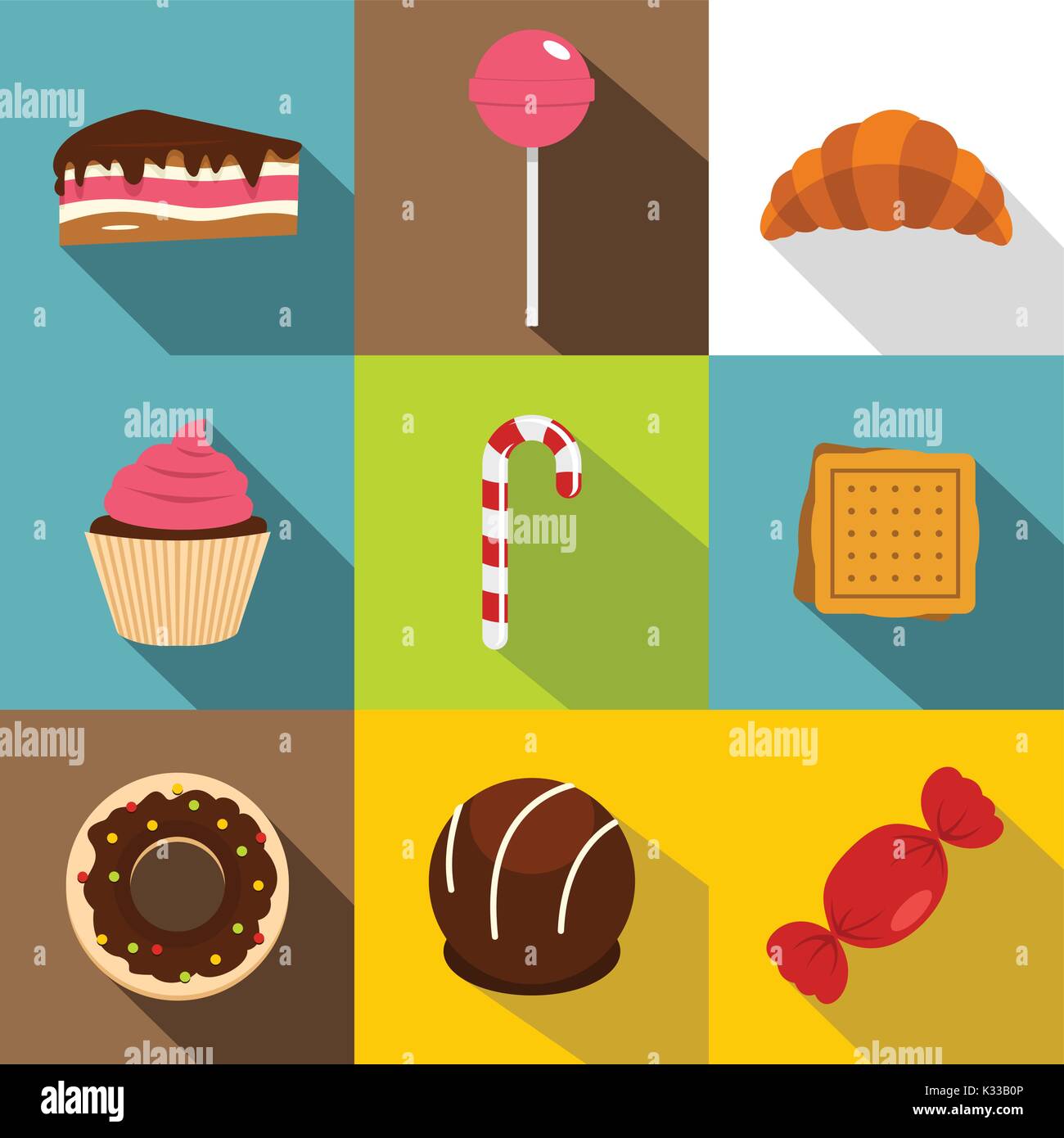 Candies icon set, flat style Stock Vector Image & Art - Alamy