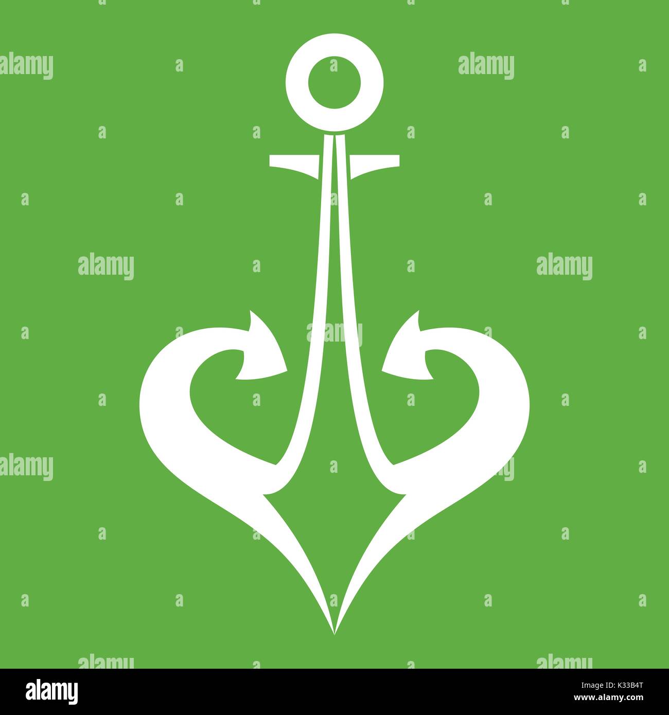 Anchor icon green Stock Vector Image & Art - Alamy
