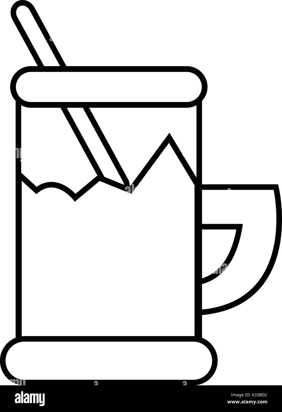 Metal glass cup tea icon , outline style Stock Vector Image & Art - Alamy