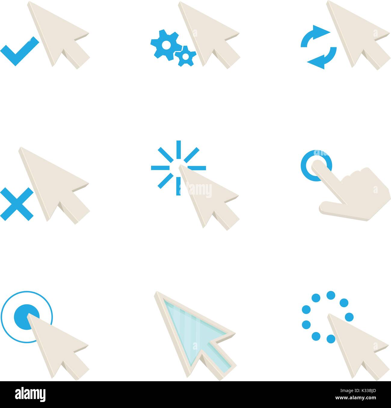 Mouse cursor icons set, cartoon style Stock Vector Image & Art - Alamy