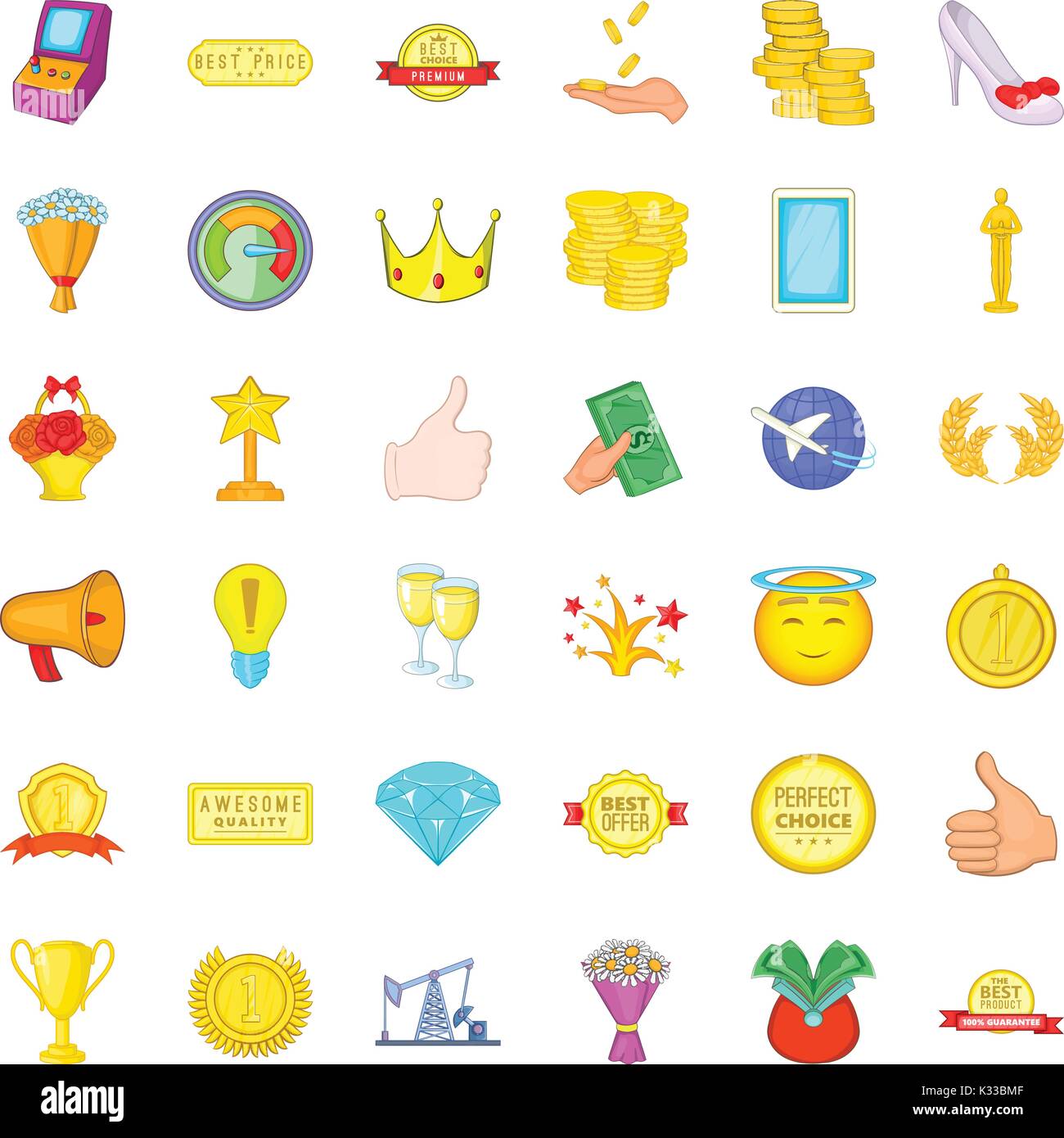 Winning icons set, cartoon style Stock Vector Image & Art - Alamy