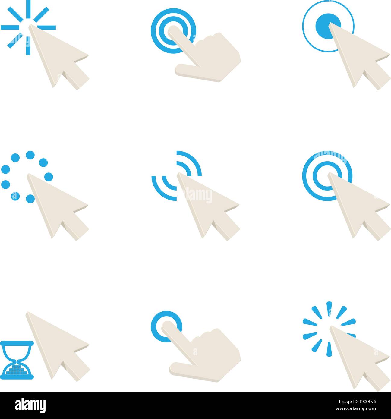 Hand cursor icons set, cartoon style Stock Vector Image & Art - Alamy