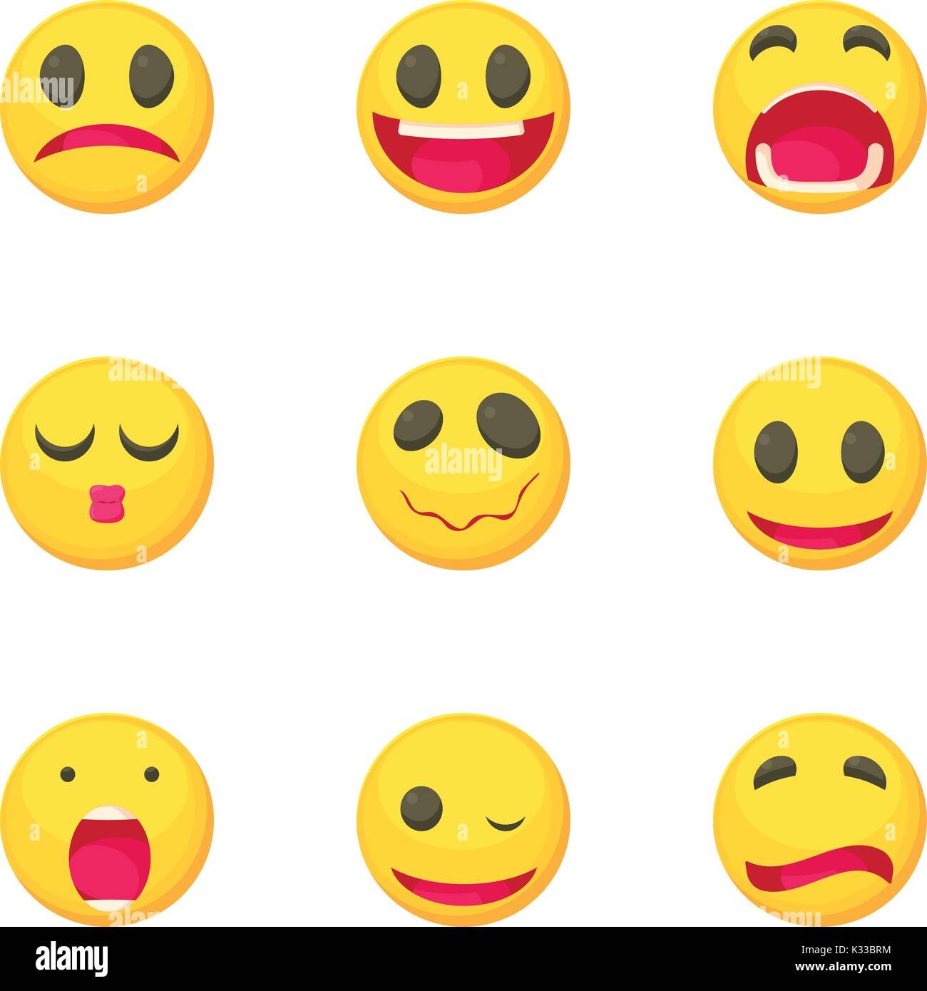 Emoji emoticon smiley vector set girl hi-res stock photography and images - Alamy