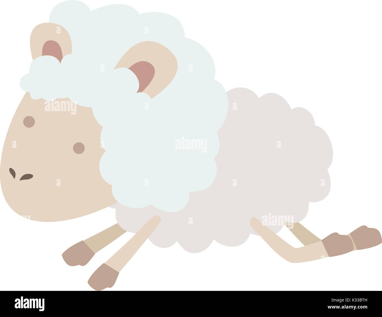 sheep animal jumping in colorful silhouette on white background Stock ...