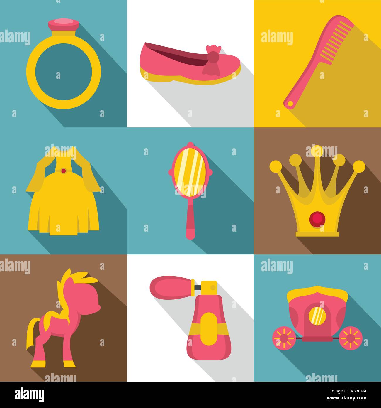 Doll princess icon set, flat style Stock Vector Image & Art - Alamy