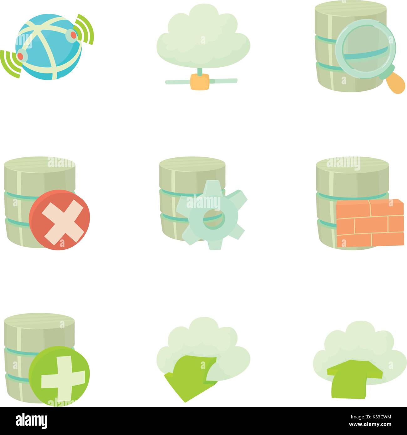 Storage interface icons set, cartoon style Stock Vector Image & Art - Alamy