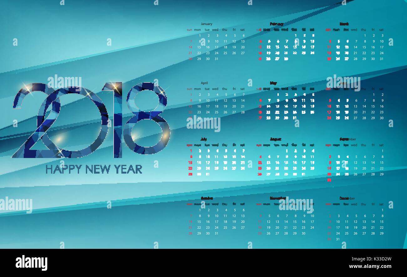 2018 calendar simple vector calendar hi-res stock photography and ...