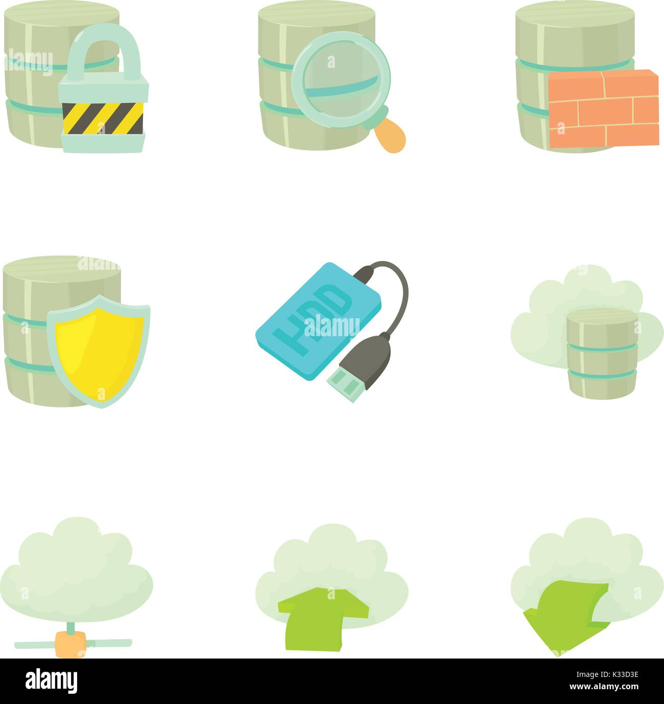 Storage technology icons set, cartoon style Stock Vector Image & Art ...