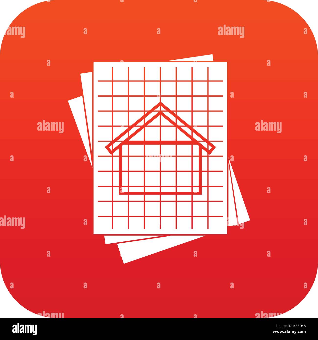 House blueprint icon digital red Stock Vector Image & Art - Alamy