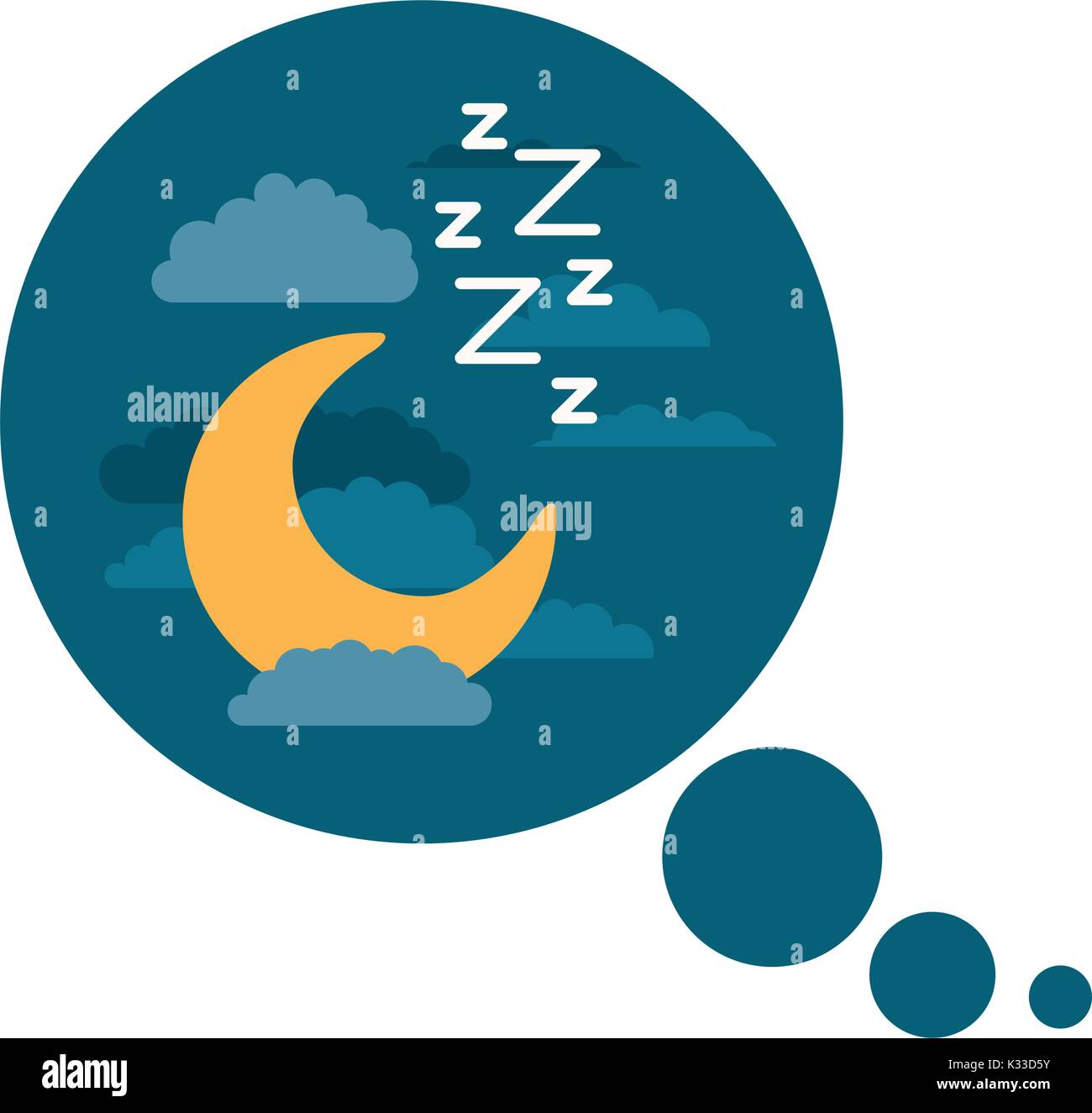 bubble call out with night landscape and snoring sign in colorful ...