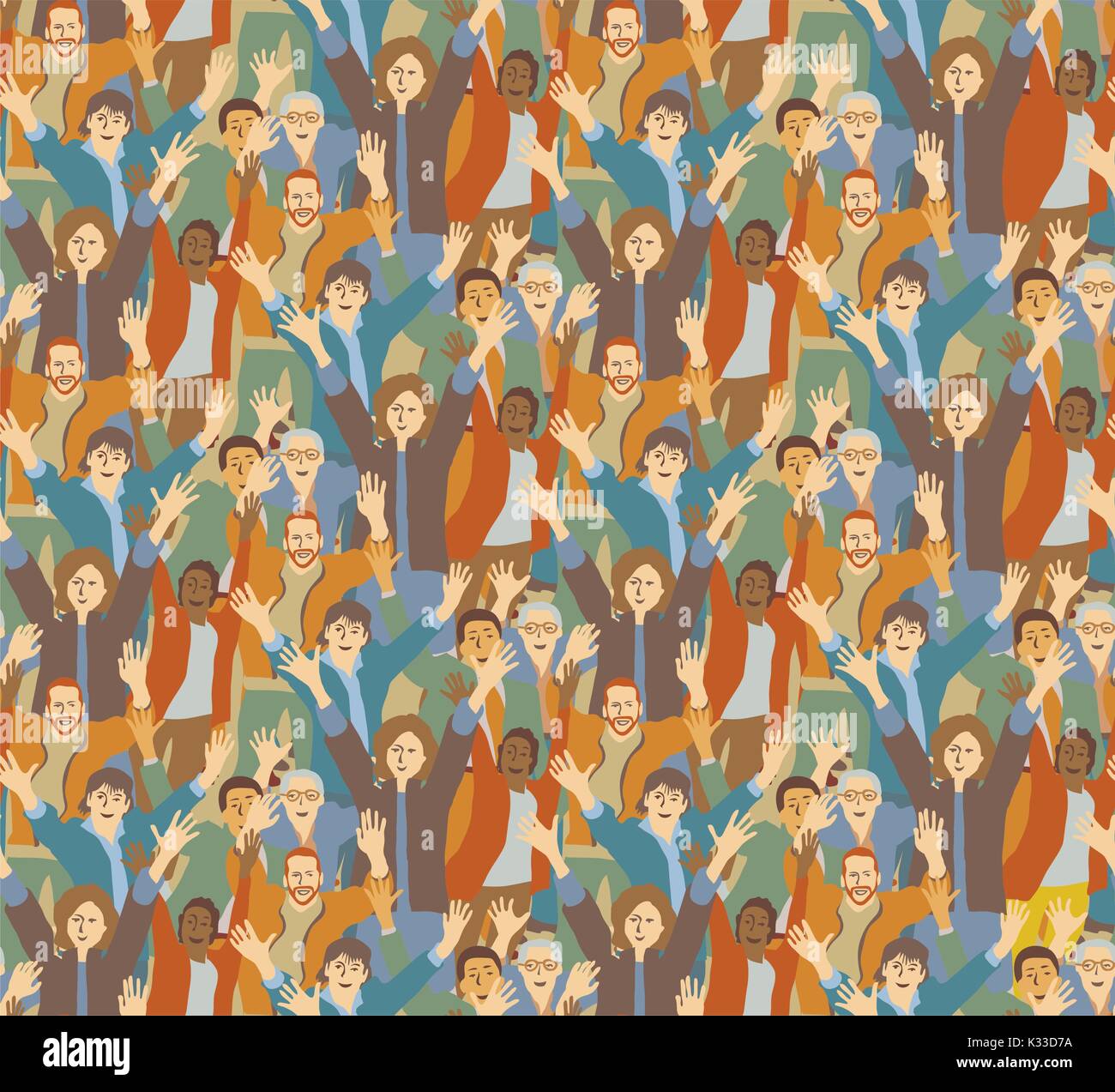 Multi ethnic crowd of men Stock Vector Images - Alamy