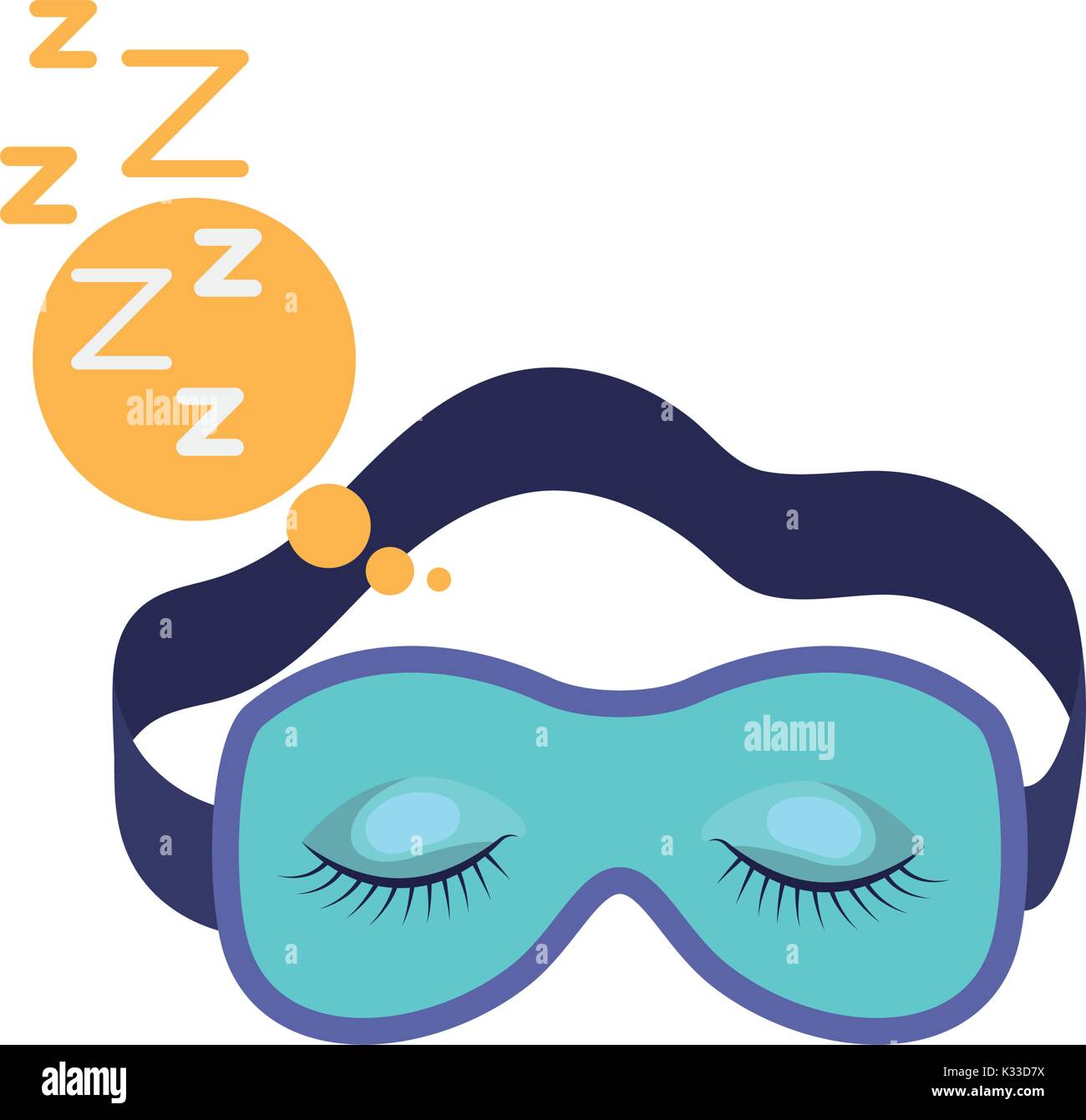 sleep mask with snoring sign in bubble callout in colorful silhouette ...