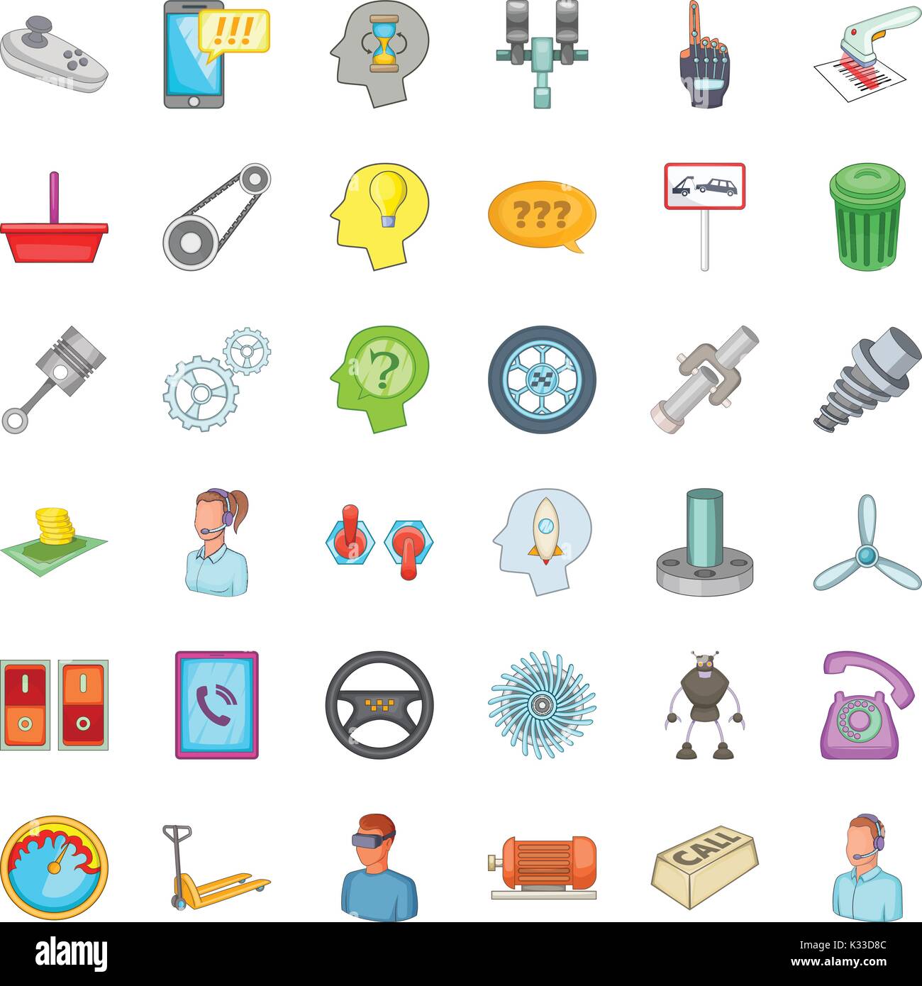 Car garage icons set, cartoon style Stock Vector Image & Art - Alamy