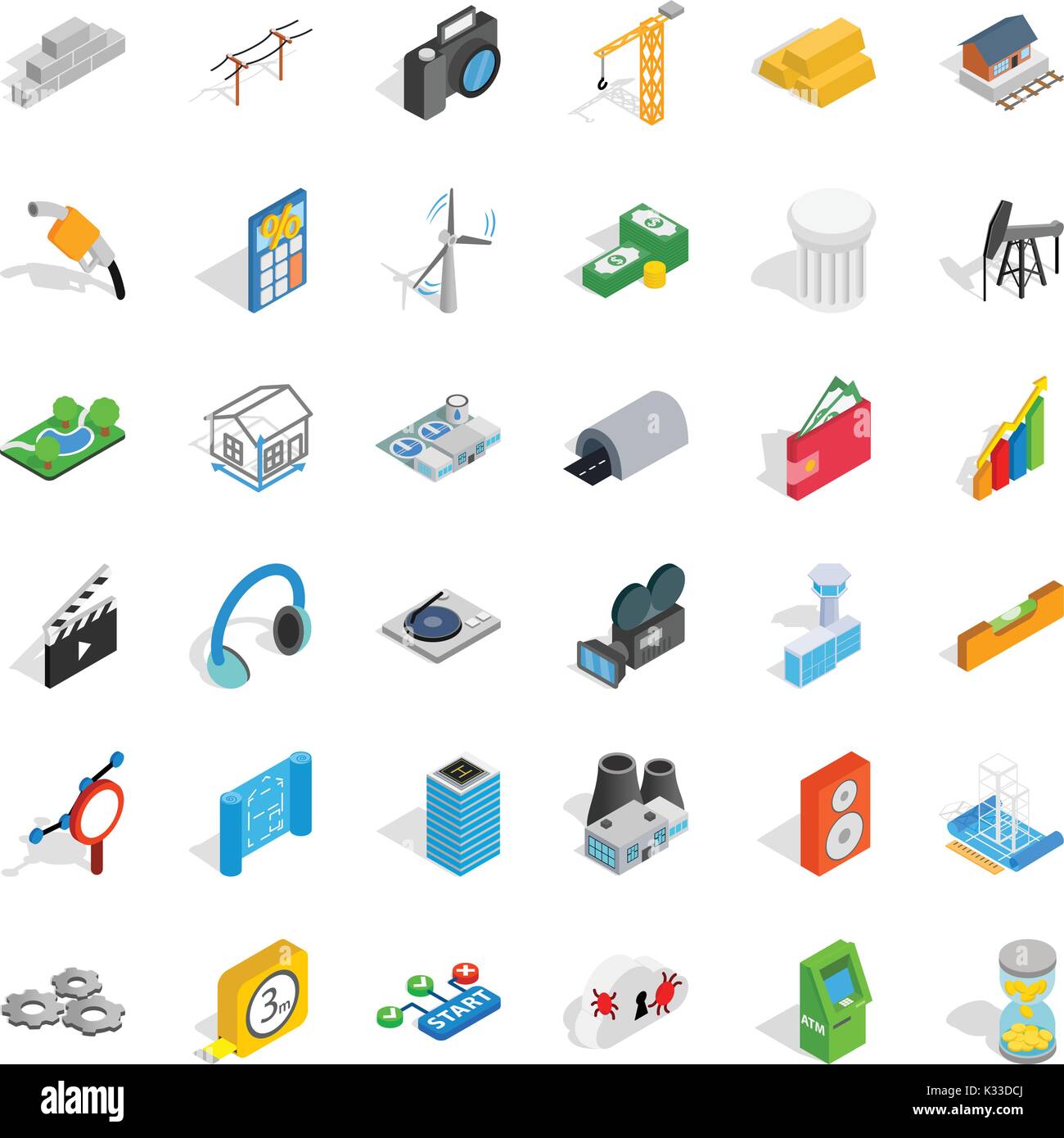 Technical icons set, isometric style Stock Vector Image & Art - Alamy