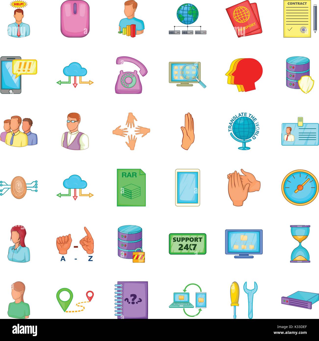 Communication icons set, cartoon style Stock Vector Image & Art - Alamy