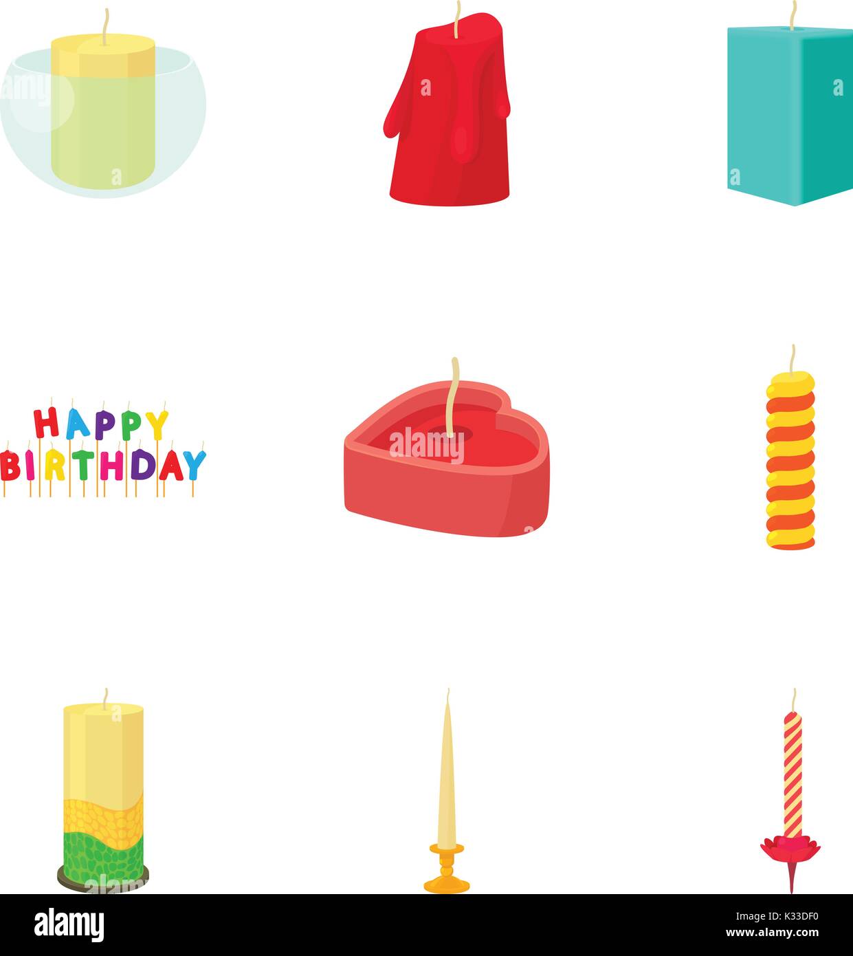 Candle icons set, cartoon style Stock Vector Image & Art - Alamy